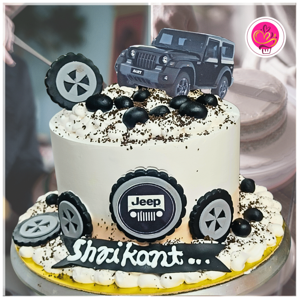 Thar Car Theme Cake - livefreshcakes.com
